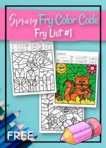 Spring Fry Word Color Code Pages - Teaching Our Kids