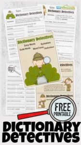 FREE Dictionary Detectives Worksheets for Kids - Teaching Our Kids