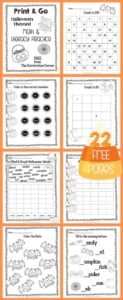 FREE Halloween Print & Go Math and Literacy Practice Printables ...